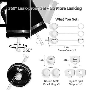 9 PCS Straw Cover for Stanley, Spill Stopper for Stanley Cup Accessories, Compatible with 1.0 Stanley 40&30 Oz Tumbler