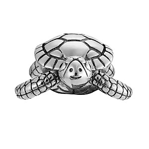 Realistic Baby Turtle 925 Sterling Silver Charm Bead For Pandora & Similar Charm Bracelets or Necklaces