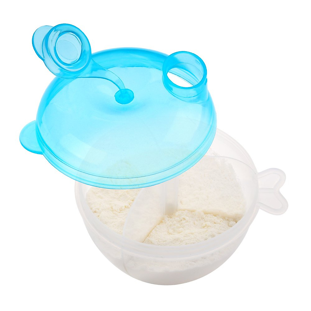 Accmor Baby Formula Dispenser for On-The-Go Feedings, Three-Compartment Non-Spill Formula Container to Go, Snack Milk Powder Dispenser for Traveling with Infant Toddler, Blue