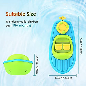 KINDIARY Bath Toy, Floating Wind-up Boat, Water Table Pool Bath Time Bathtub Tub Toy for Toddlers Baby Kids Infant Girls Boys