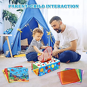 Aiduy Baby Toys 6 to 12 Months - Montessori Toys for Babies 6-12 Months - Infant Newborn Toddlers Sensory Toys Baby Magic Tissue Box for 1 Year Old Boys Girls Kids Early Learning Toys Baby Gifts