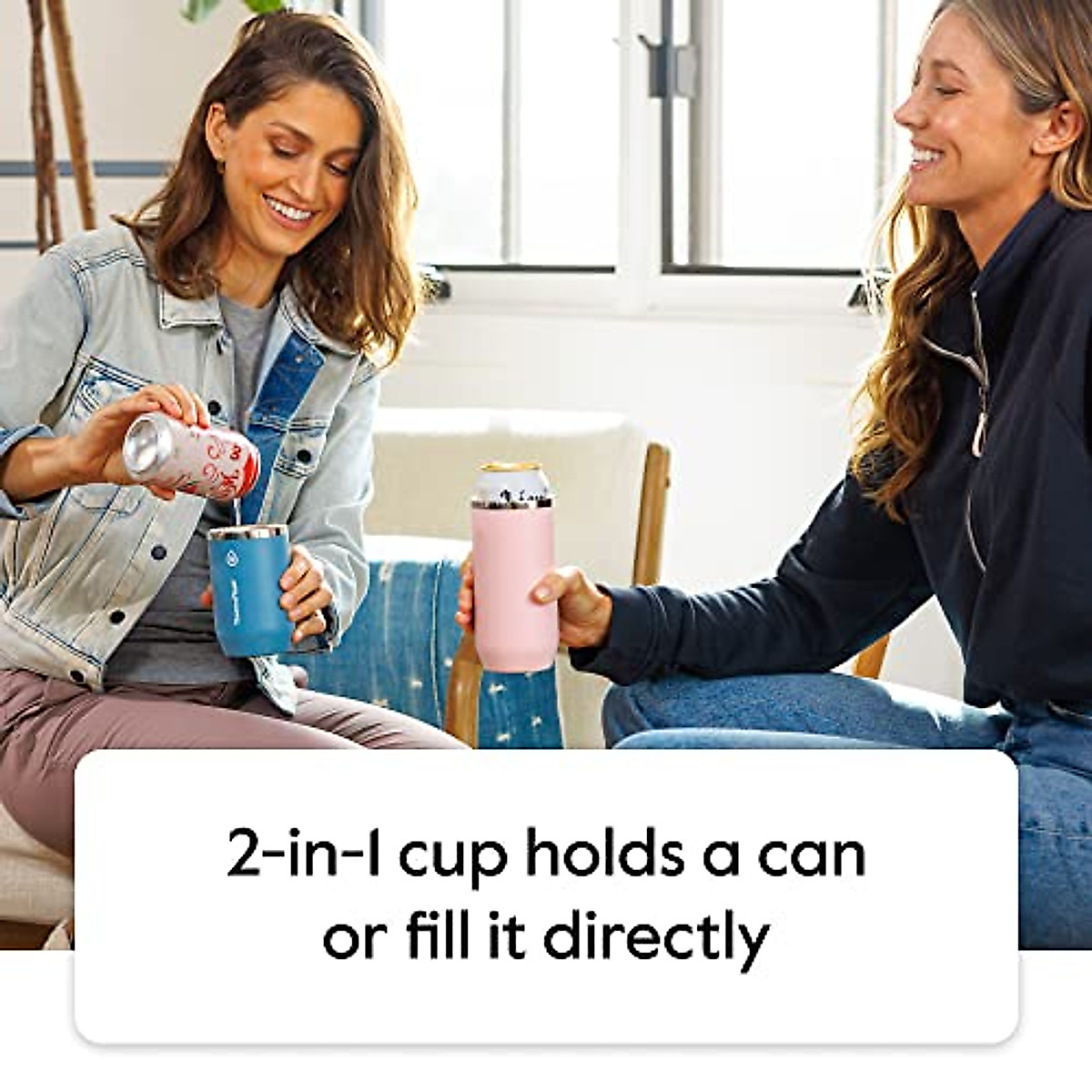 Thermoflask Premium Quality Vacuum Insulated Can and Bottle Cooler, Tall Size, 16 Ounce, Ultimate Gray