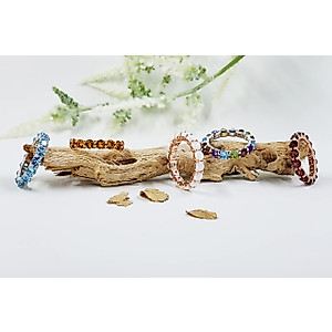 Tirafina Amethyst, Blue Topaz, Citrine, Rhodolite Garnet and Peridot Eternity Band Ring, Sterling Silver, Round Stones, Birthstone Rings for Women (4 mm stone)