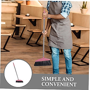 STOBAZA 2pcs Stainless Steel Broom Indoor Broom Household Cleaning Supply Sidewalk Broom Kitchen Broom Household Broom Long-Handled Broom Brooms Garbage Sweeping Broom Plastic Pink
