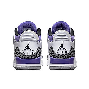 Nike Men's Air Jordan 3 Basketball Shoes, White/Black-dark Iris-cement G, 11