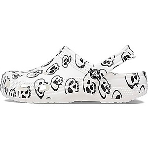 Crocs Unisex Classic Graphic Clogs, White/Black, Numeric_11 US Men