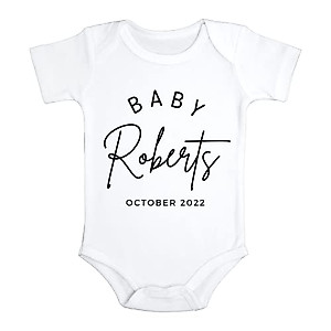 Custom Baby Onesie Announcement 0-3 Months White