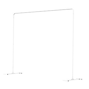 LANGXUN Heavy Duty White Metal Square Backdrop Stand Arch for Wedding Birthday Decoration, Graduation Decorations, Ceremony Reception, Event Party Supplies, Baby Shower Photo Booth Background Supplies