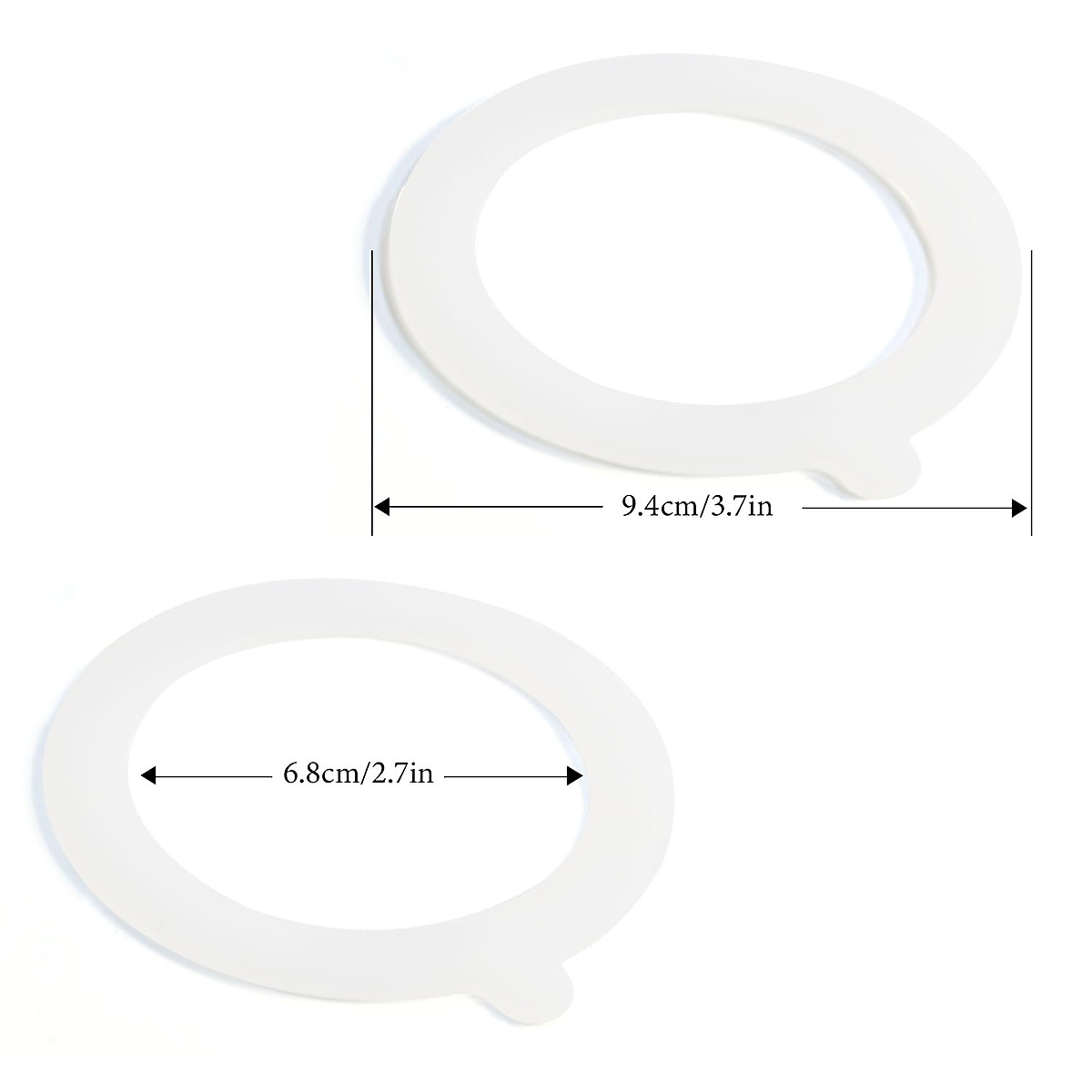 Dohia Silicone Jar Gaskets Replacement Rubber Seals Rings 3.75 Inch Sealing Rings for Mason Jar Lids Airtight Leak-Proof Canning Silicone Fitting Seals D1-BLGMFQ (White)