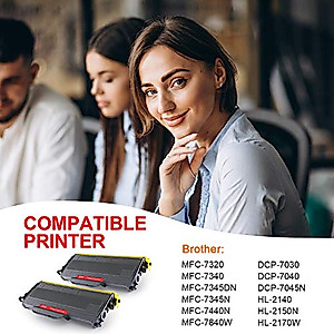JOTO Compatible Toner Cartridge Replacement for Brother TN360 TN-360 TN 360 TN-330 TN 330 DCP-7040 HL-2140 HL-2170W DCP-7030 MFC-7340 MFC-7345N MFC-7440N (Black, 2 Pack, High Yield)