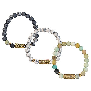 AUEAR, Pack of 3 Best Friends Forever Bracelet Inspirational Friendship Bracelets for Women