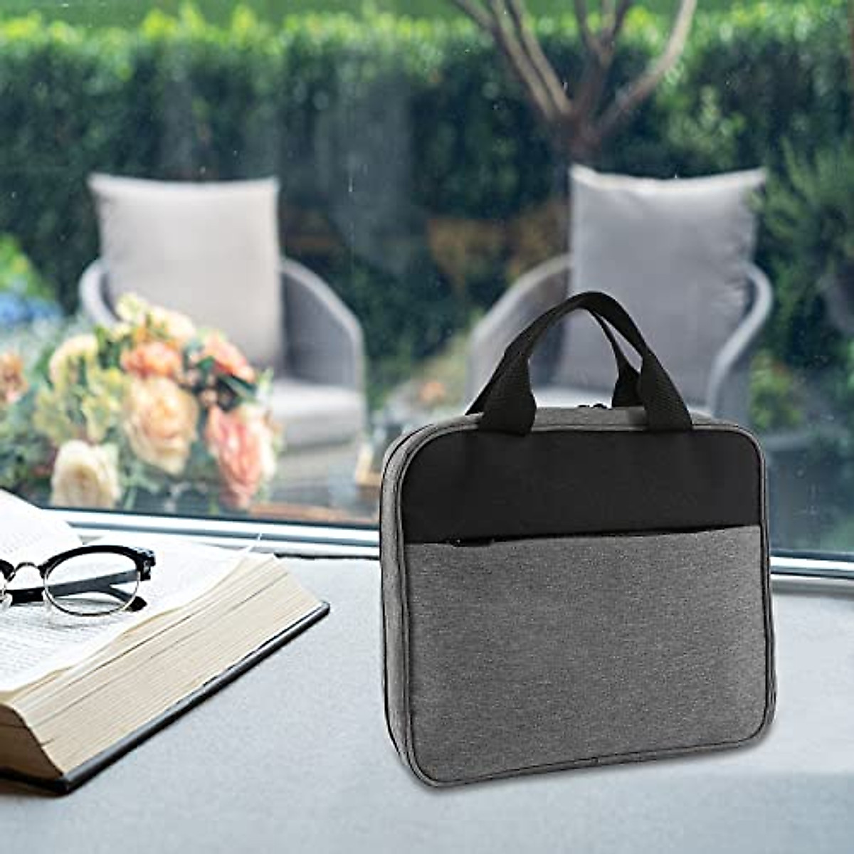 Large Bible Cover,Bible Case,Bible Covers for Women,Bible Cover for Men,Bible Book Cover Bible Bag with Handle & Pocket Study,Bible Case for Women Men Father Kids.Bible Cover Case.Gray