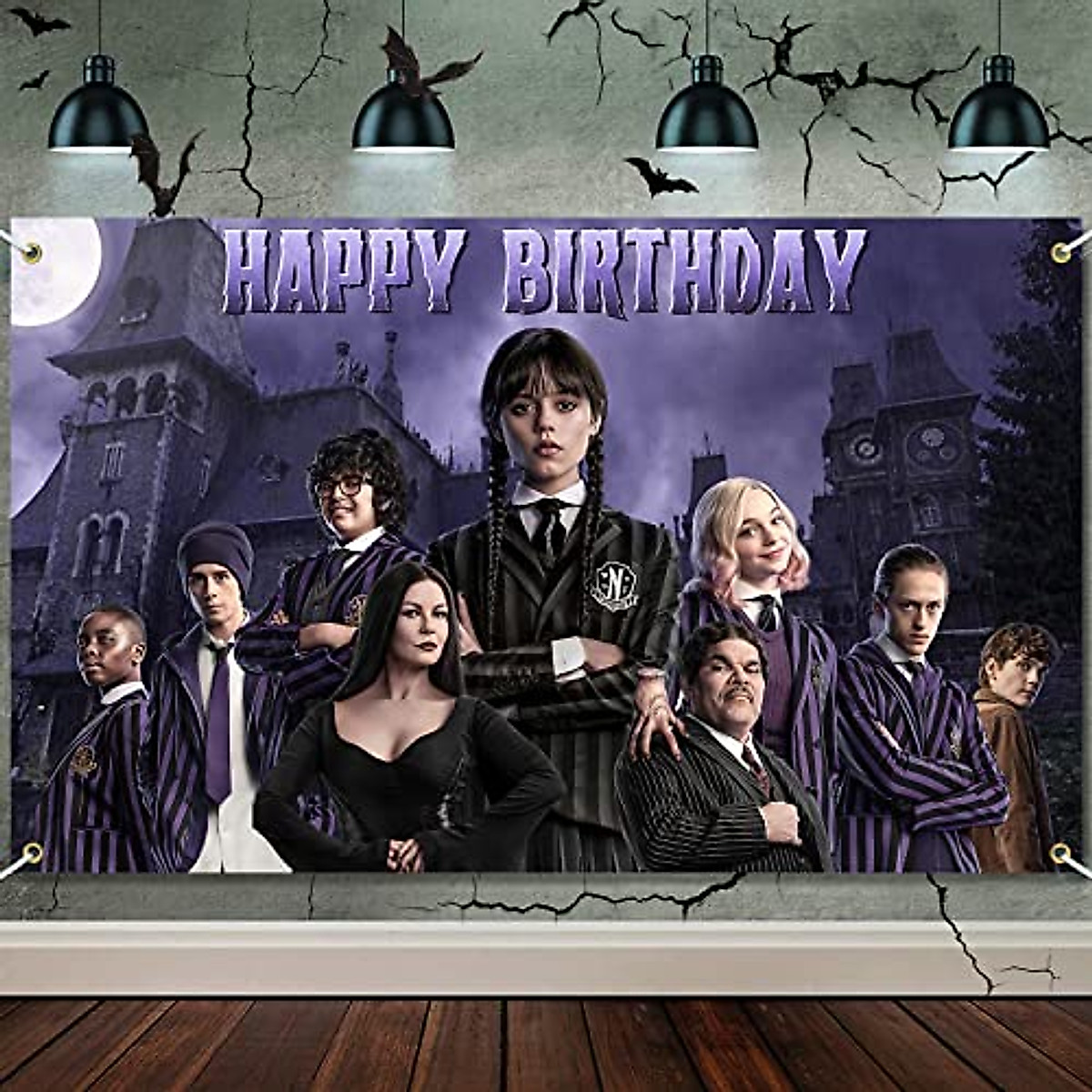 Wednesday Addams Birthday Decorations Banner,Wednesday Addams Party ...