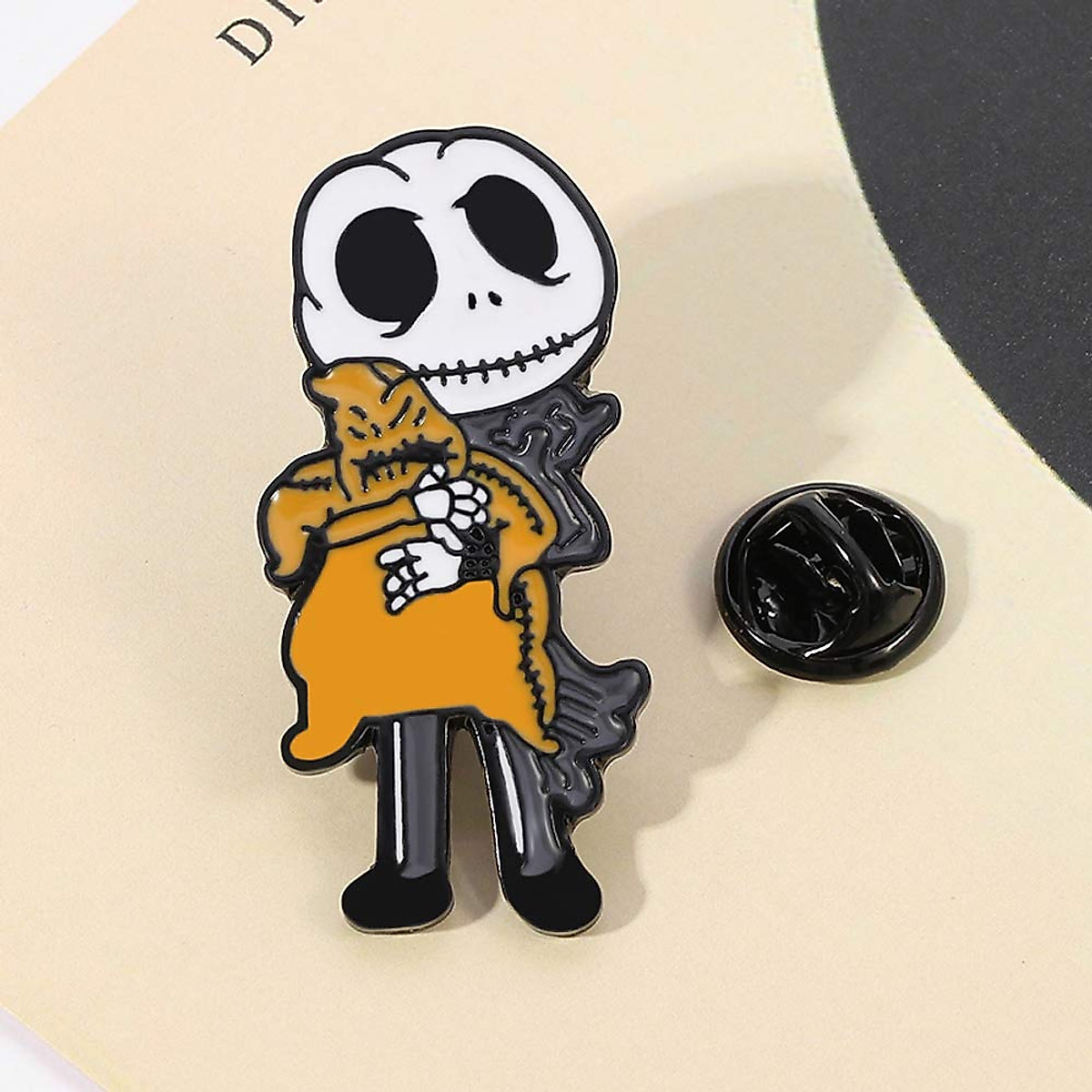 Night Before Christmas Series Enamel Pin - Creative Cute Oogie Boogie Jack and Sally Brooches Badges Gifts for Fans, Cartoon Pin for Backpack Bag Hat Collection (Jack A)