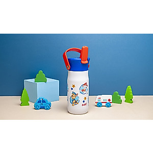 Zak Designs Harmony PAW Patrol Kid Water Bottle for Travel or At Home, 14oz Recycled Stainless Steel is Leak-Proof When Closed and Vacuum Insulated (Chase, Marshall, Skye, Rubble, Everest, Zuma)