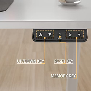 JUMMICO Standing Desk Electric Adjustable Desk Large 55 x 24 Sit Stand Up Desk Home Office Computer Desk Memory Preset with T-Shaped Metal Bracket and Holes for Routing Cables, White