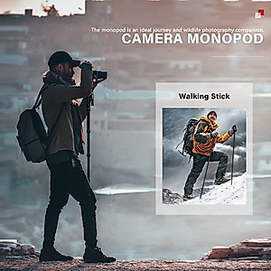 Manbily Camera Monopod Aluminum Portable Compact Lightweight Travel Monopod with Carrying Bag Walking Stick Handle,for DSLR Canon Nikon Sony Video Camcorder,6 Sections up to 61-in (A-555L)