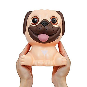 Anboor 7.9 Inches Dog Squishies Jumbo Kawaii Soft Slow Rising Scented Animal Big Eyes Squishies Pug Stress Relief Kids Toys Decorative Props