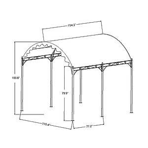 Merax 13'x10' Carport Heavy Duty Powder-Coated Steel Frame Outdoor Car Canopy Garage Tent Patio Shelter with Included Anchor Kit