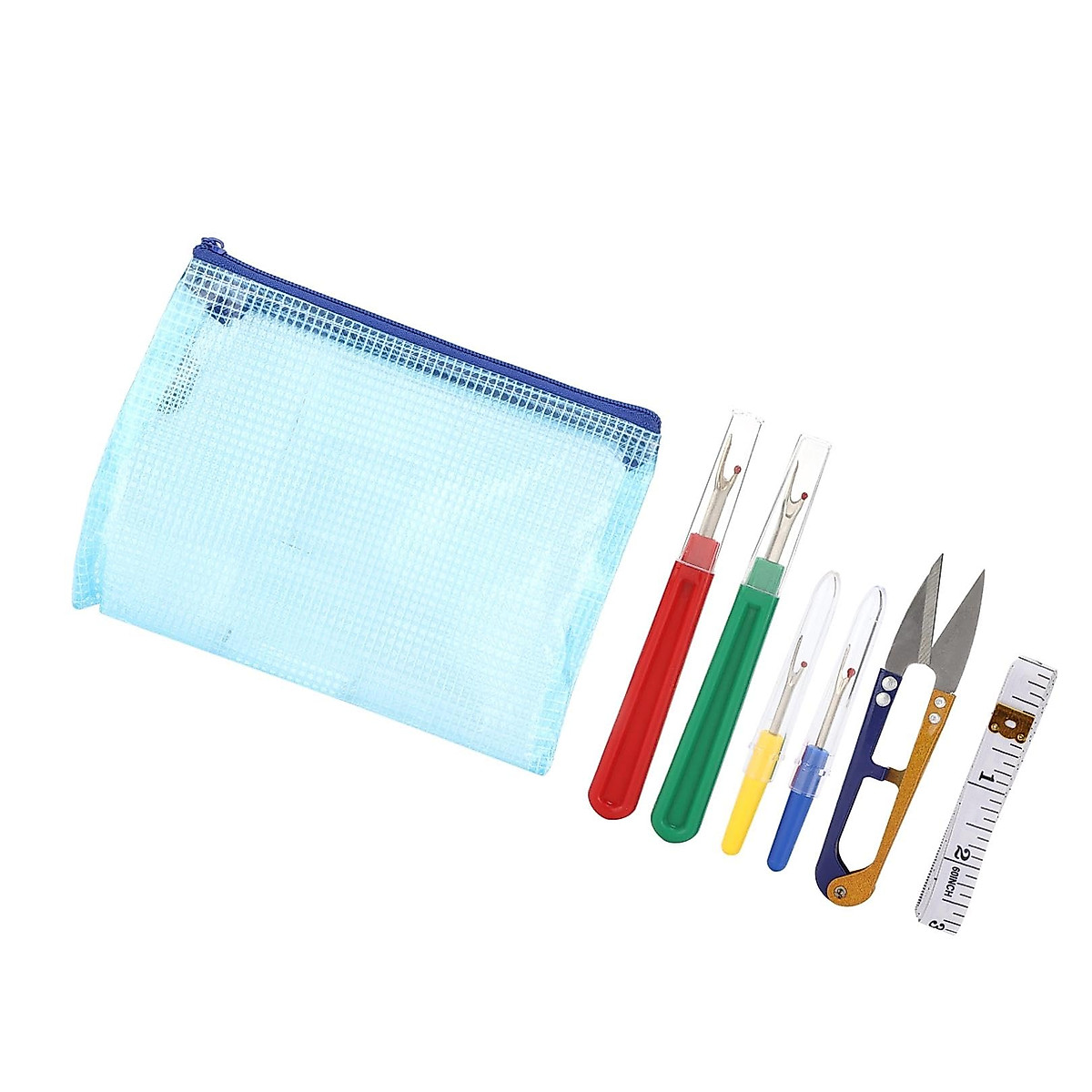 Colorful Stainless Steel Seam Ripper Set with Handy Handles - Thread Remover and Needlework Accessories for Sewing Kit Embroidery Quilting Tools and Thread
