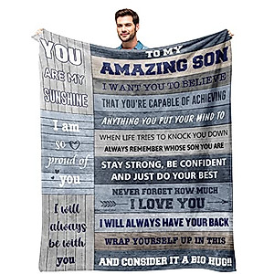 Kituzol Gifts for Son Blanket 50"x60" - Son Gifts - Son Birthday Gifts - Gift to My Son - Birthday Gifts for Son - Gifts for Grown Son - Son Blanket from Mom - Son Blanket - Graduation Gifts for Son