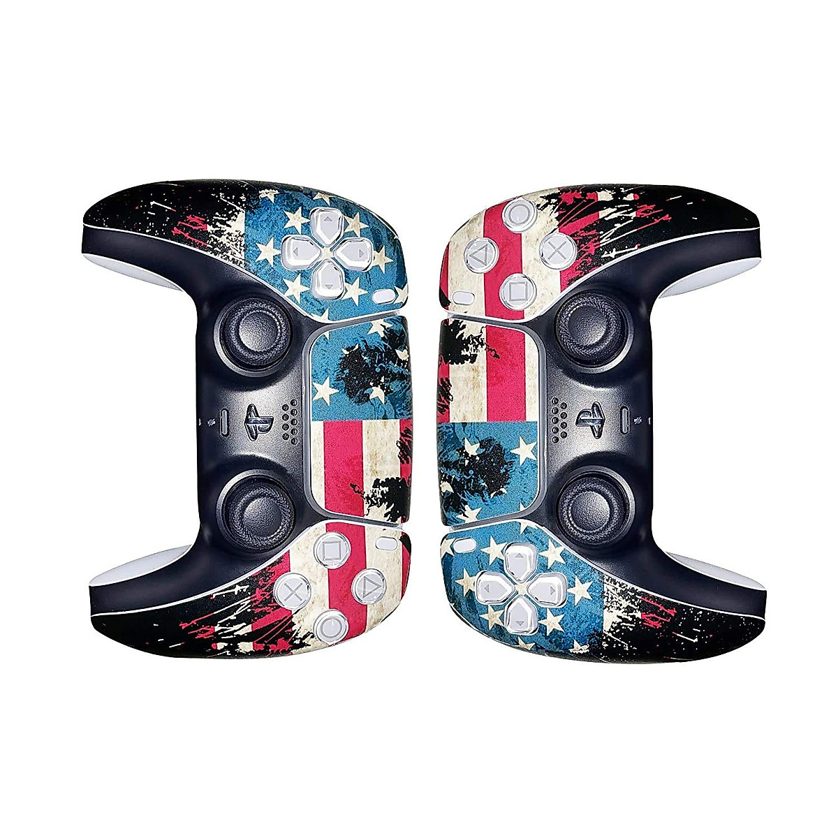 YK MALL PS5 Console PS5 Stickers Vinyl America Flag Skin Pattern Decals Skin Sticker for PS5 Playstation 5 Console and 2 Controller (Playstation 5 Not The Digital Edition)
