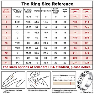FaithHeart Sterling Silver Rune Band Rings for Women Norse Viking Runes Pinky Ring Size 5