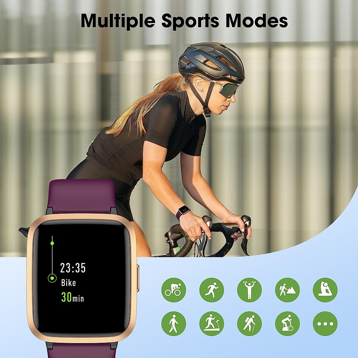 Fitness Tracker Watch with Heart Rate Monitor, Large Screen Activity Tracker with Pedometer, Sleep Monitor, Calories & Step Counter, 5ATM Waterproof Smart Watch for Women Men Fitness Watch for Sports