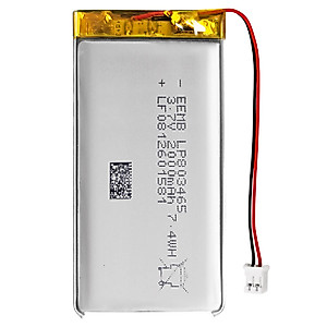 EEMB Lithium Polymer Battery 3.7V 2000mAh 803465 Lipo Rechargeable Battery Pack with Wire JST Connector for Speaker and Wireless Device- Confirm Device & Connector Polarity Before Purchase