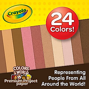 Crayola Construction Paper in Colors of The World, 8.5” x 11”, 24 Colors, Craft Supplies, 48 Sheets