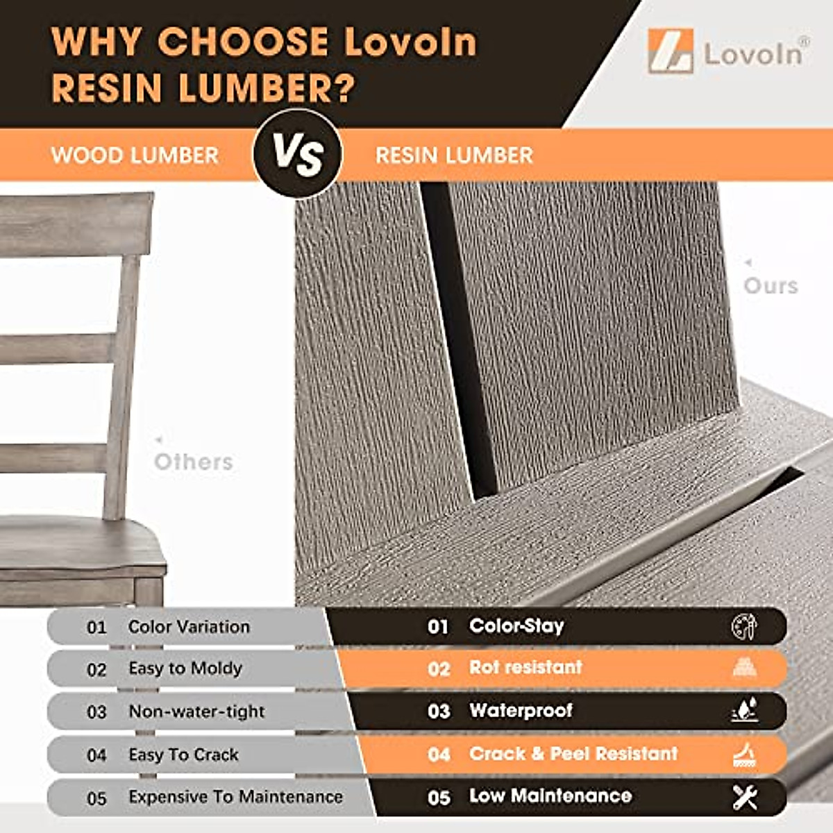 LovoIn Adirondack Chair Outdoor Patio Chairs with Cup Holder, Low-Maintenance Weather-Resistant Poolside Chair for Deck, Garden, Fire Pit, Modern Design, Max Weight 350lbs, Taupe