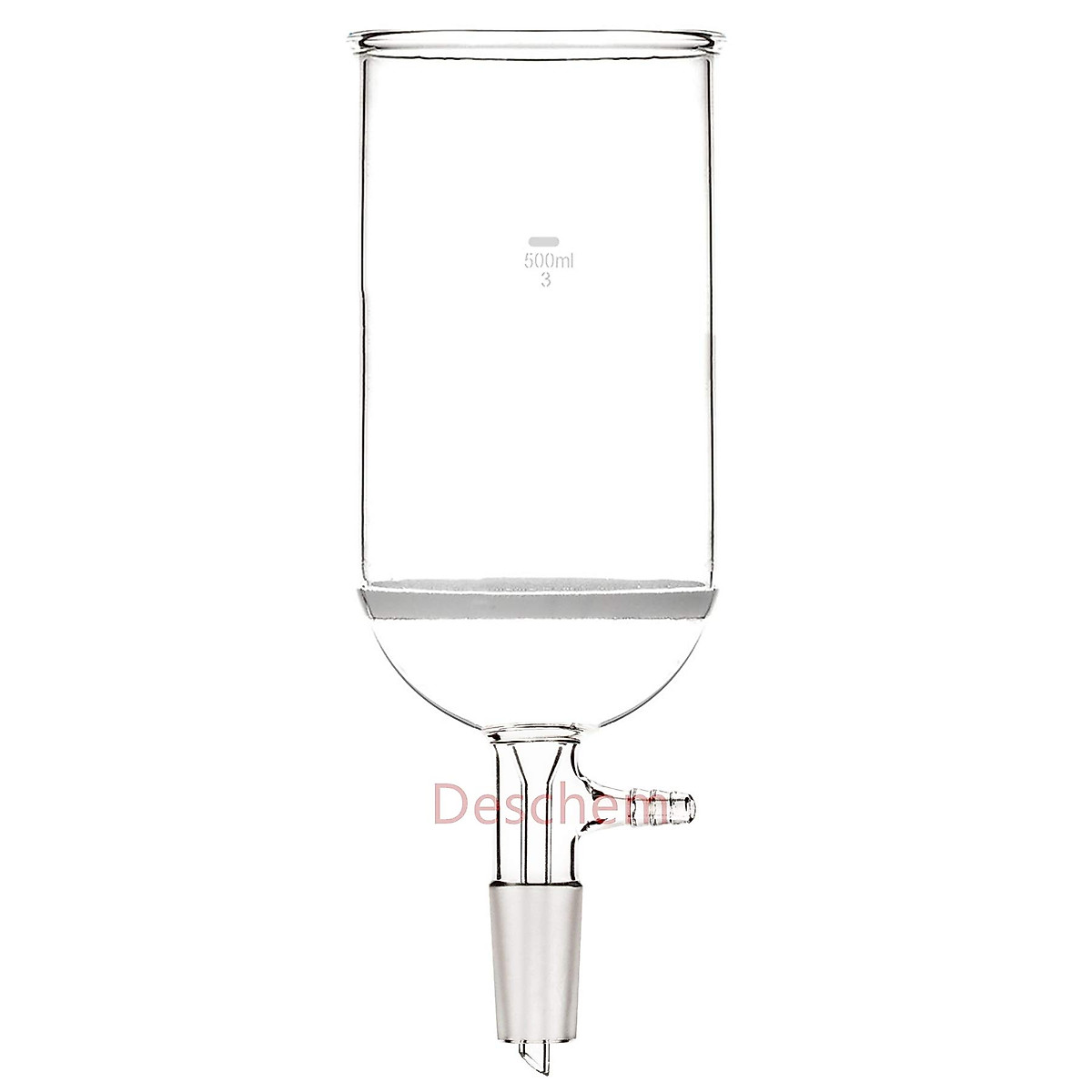 Deschem 500ml,24/40,Glass Buchner Funnel,3# Coarse Filter