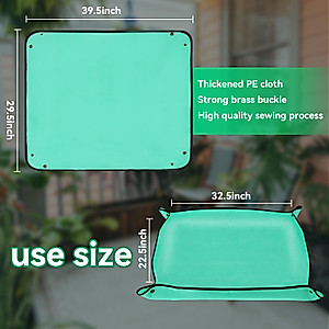 Asktree Large Repotting Mat for Indoor Plant Transplanting & Potting Soil 39.5"x29.5" Waterproof Foldable Dirt Potting Holder, Flower Succulent Rectangle Plant Gardening Dirt Tray for Home