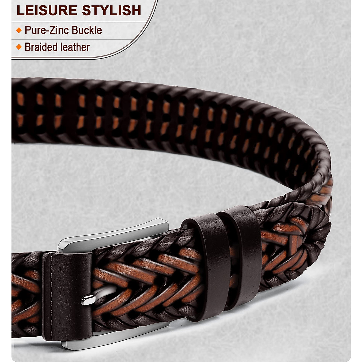 bULLIANT Mens/Women belts, Leather Woven braided belts for Men Casual Jeans Golf,Anyfit,Gift boxed