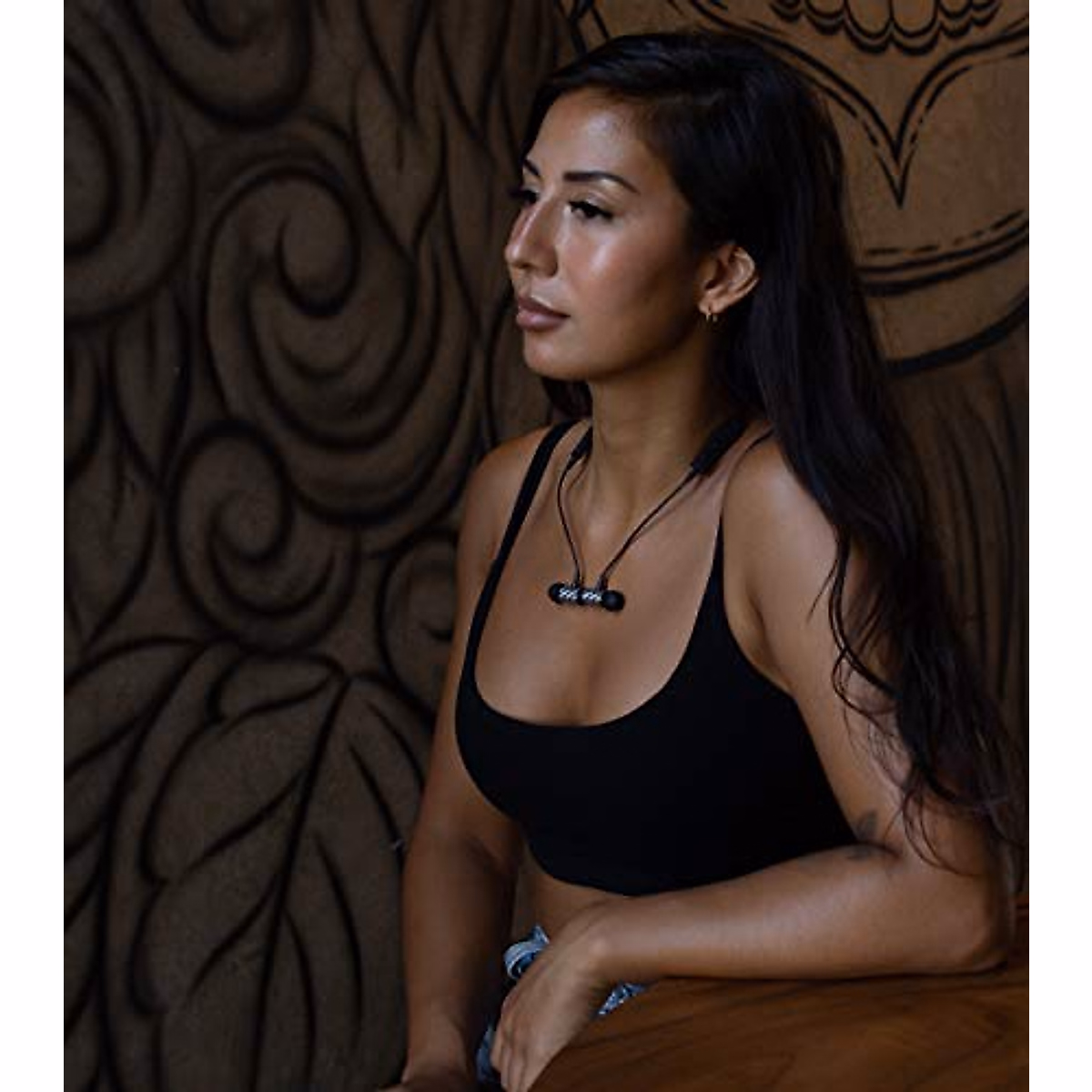 Reveal Bluetooth Earbuds - Magnetic, Wear on-The-go, Necklace Style Headphones Shop - Stylish Wireless Metallic in Ear Earphones Headset w/Microphone & Volume Control (Silver Metal Carbon Fiber)