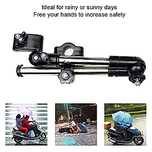 Umbrella Mount Holder, Adjustable Umbrella Mount Stand No Need Wrench to Attach/Detach Umbrella Clamp for Wheelchair, Walker, Rollator, Bicycle, Pram, Stroller(Black)