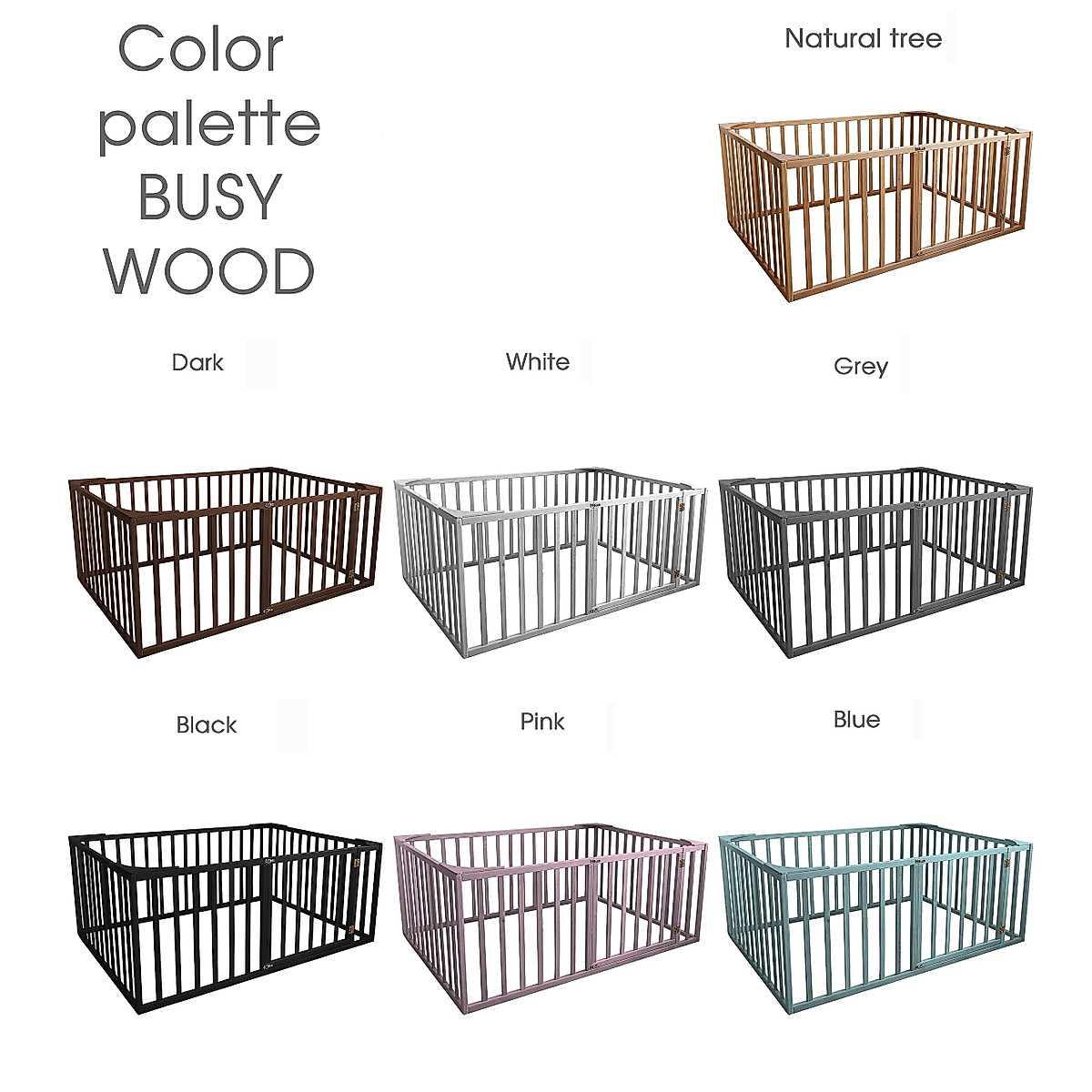 BUSYWOOD Montessori Toddler Bed - Floor Bed Frame Montessori- Girl Bed Frame- Toddler Floor Bed Frame Montessori - Toddler Boy Bed Frame - Twin Floor Bed Frame - Full, Queen, King, Small (Model 20)