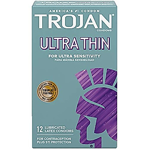 Trojan Ultra Thin Premium Lubricated Condoms - 12 Count
