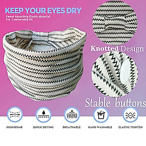 Efdagsad Boho Button Headband Women Wide Mask Hair Band with Button Boho Elastic Sports Headwear Yoga Ear Saver Hair Band Workout Headwrap (A)