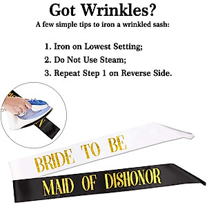 PHOGARY Bachelorette Sashes for Bridal Party (12 pack) - 11 Black Team Bride Sashes with 1 White Bride to Be Sash