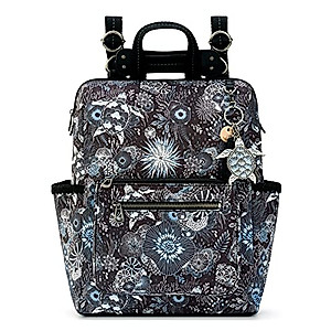 Sakroots womens Eco-twill, Laptop Compartmen Loyola Backpack in Eco Twill Convertible Purse with Adjustable Crossbody Strap Multifunctional Bag, Midnight Seascape, One Size US