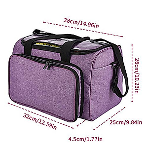 Kani Knitting Bag, Knitting Wool Yarn Tote Storage Bag with Shoulder Strap and Inner Divider for Wool, Needles, Yarn, Crochet Hooks, Knitting and Accessories Storage, No Accessories Included