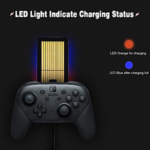 GuliKit Pro Controller Charger for Switch - Dual Controller Fast Charger Charging Dock Stand Station Compatible with Nintendo Switch Pro Controllers with LED Indicators