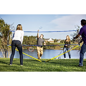 Triumph Sports Multi-Sport Versatile Combo Outdoor Game Net Set Includes Volleyball, Badminton, and Pickleball, Blue (35-7510-2)