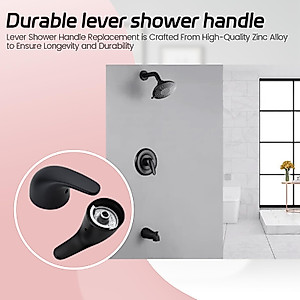 Replacement for Moen 100657 & 100224 & 179100 Lever Shower Handle, Universal Shower Handle Replacement Compatible with Moen PosiTemp & Moentrol Valve Systems, Matte Black