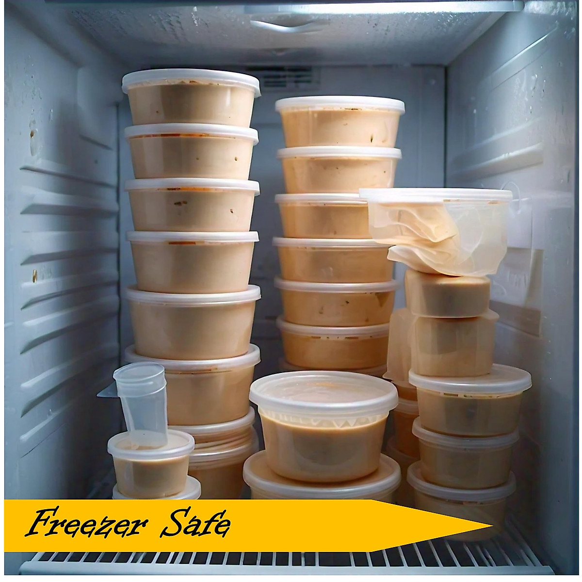 Mr Miracle Deli Containers with Lids - 12 Pack of 32 oz Clear Airtight Reusable Plastic Food and Multi-Purpose Containers - Microwave, Freezer, and Dishwasher Safe