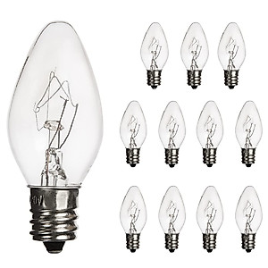 OHLGT Salt Lamp Light Bulbs 7 Watt, Himalayan Salt Lamp Original Replacement Bulbs E12 Socket Long Lasting Incandescent Bulbs -12 Pack (Low Wattage)