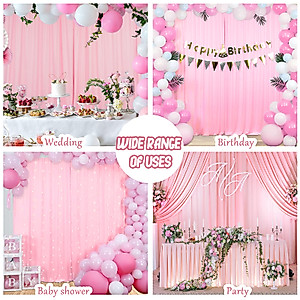 10x10FT Pink Backdrop Curtains for Parties - Pink Backdrop Curtain for Baby Shower Birthday Photo Home Party Curtains Backdrop 5x10FT 2 Panels