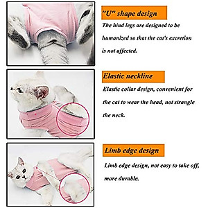 Coppthinktu Cat Recovery Suit for Abdominal Wounds or Skin Diseases, Breathable E-Collar Alternative for Cats and Dogs, After Surgery Wear Anti Licking Wounds