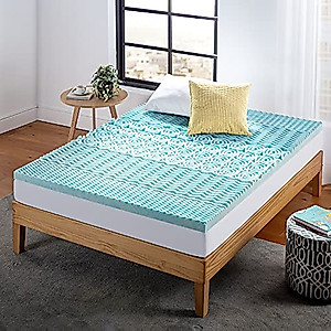 Zinus 2 Inch Green Tea Cooling Gel Memory Foam Zoned Support Mattress Topper, Full